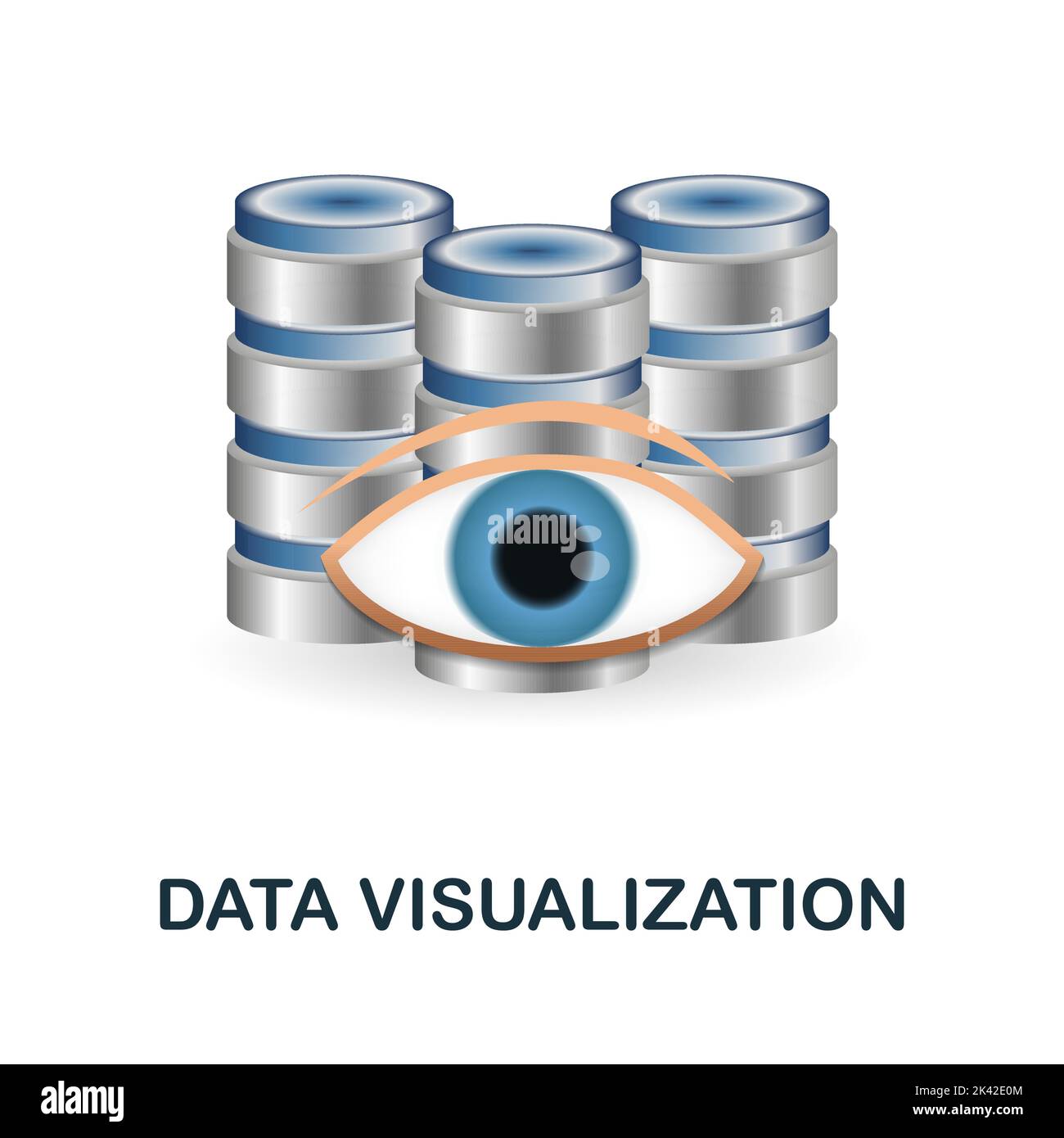 Data Visualization icon. 3d illustration from data science collection ...