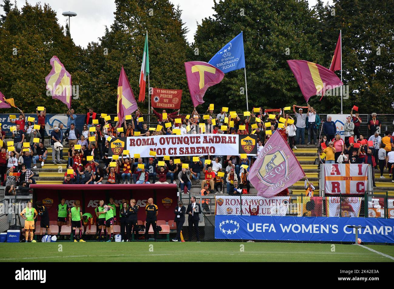 Italy, 29 September 2022, Roma’s supporters during Uefa Woman Champions ...