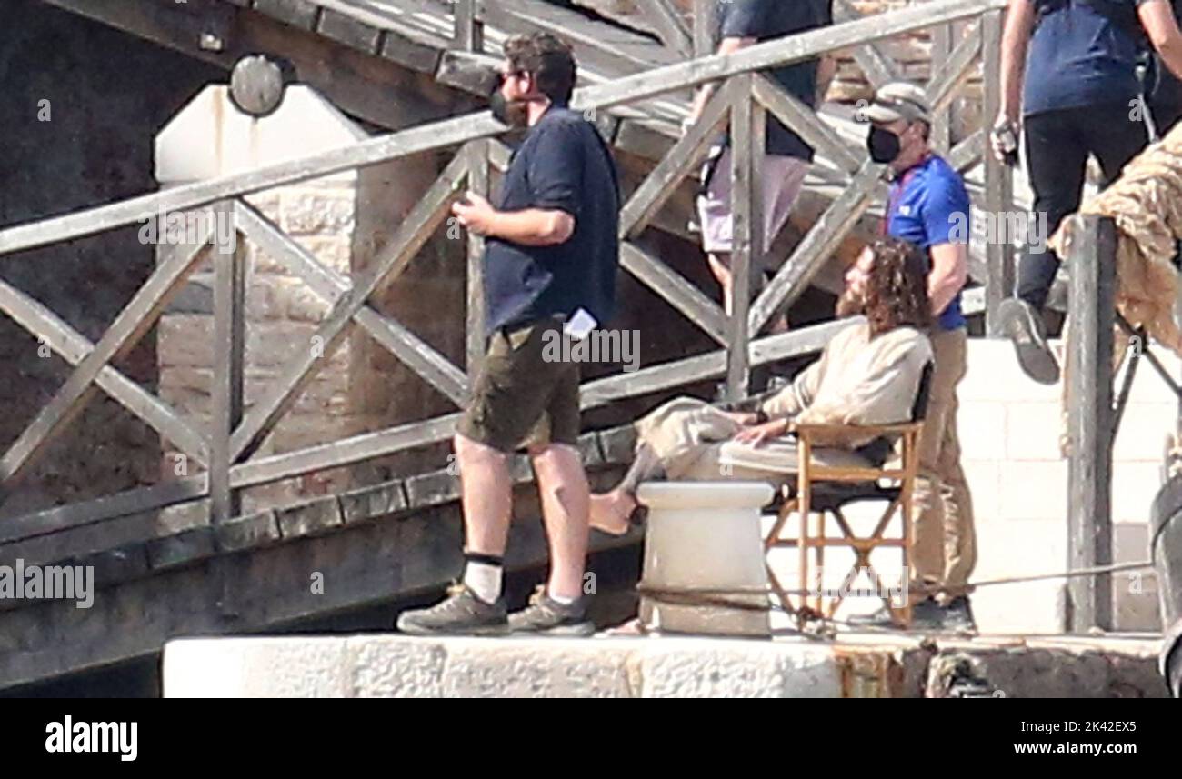 Sibenik, Croatia on September 29, 2022. Actor Leo Suter is seen during filming of the third ...