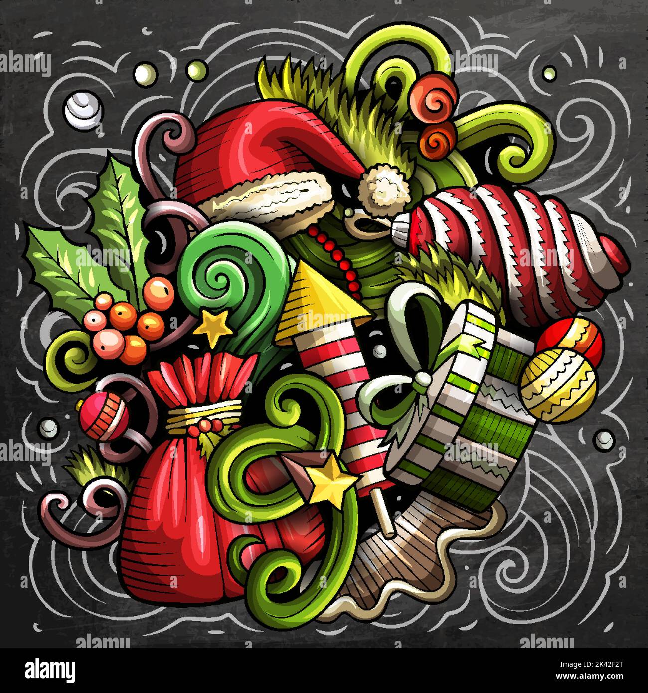 New Year cartoon vector doodle design Stock Vector Image & Art - Alamy