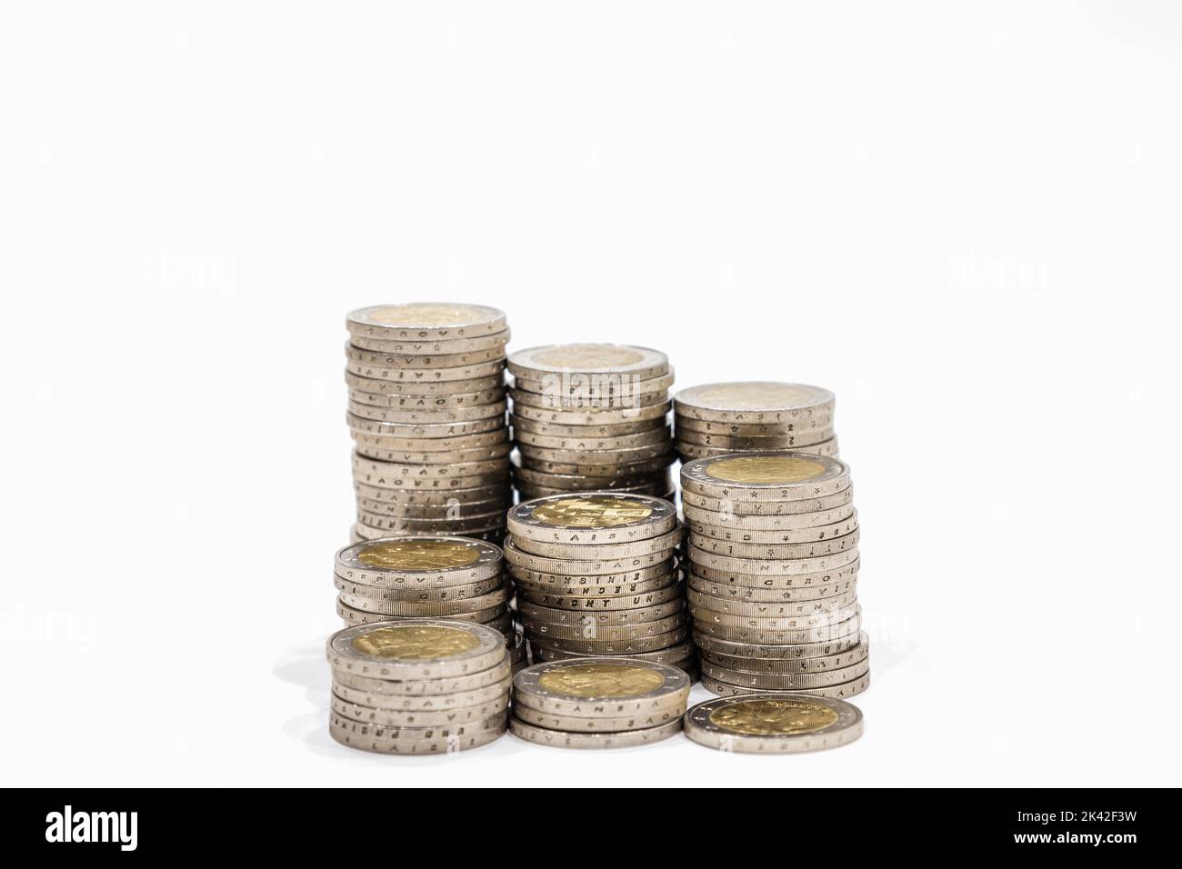 Stack of ascending coins. Business, wealth, success, finance, money ...