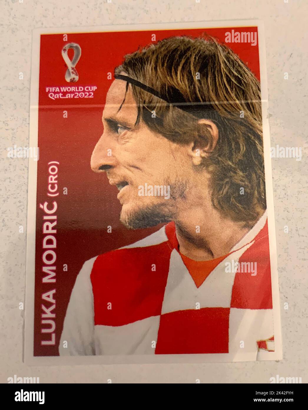 Doha-Qatar September 29, 2022, sticker album of football players from ...