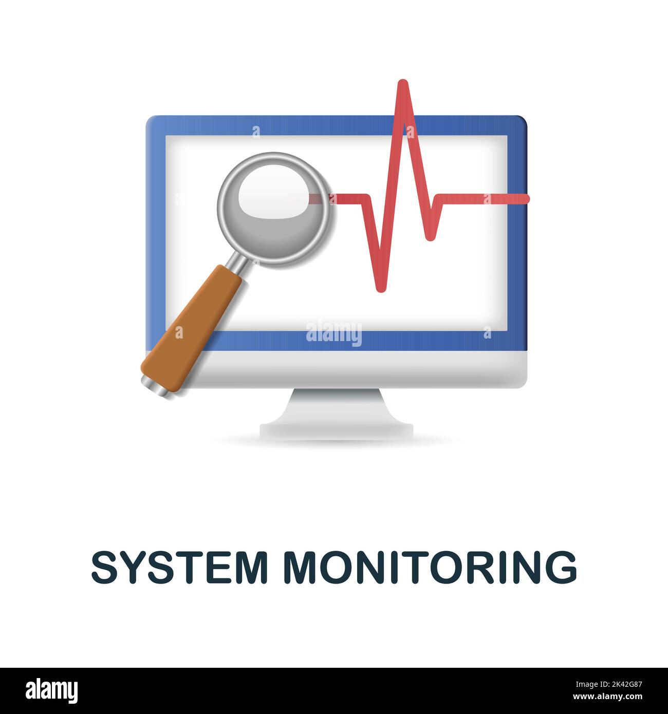 System Monitoring icon. 3d illustration from data science collection ...