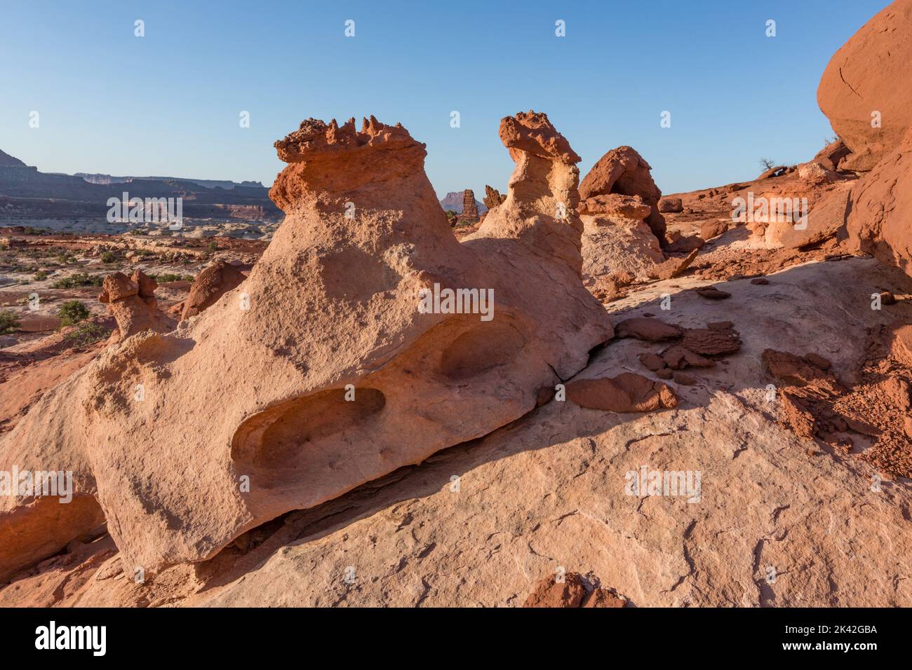 Bizarrely eroded sandstone in the Land of Standing Rocks in the Maze ...