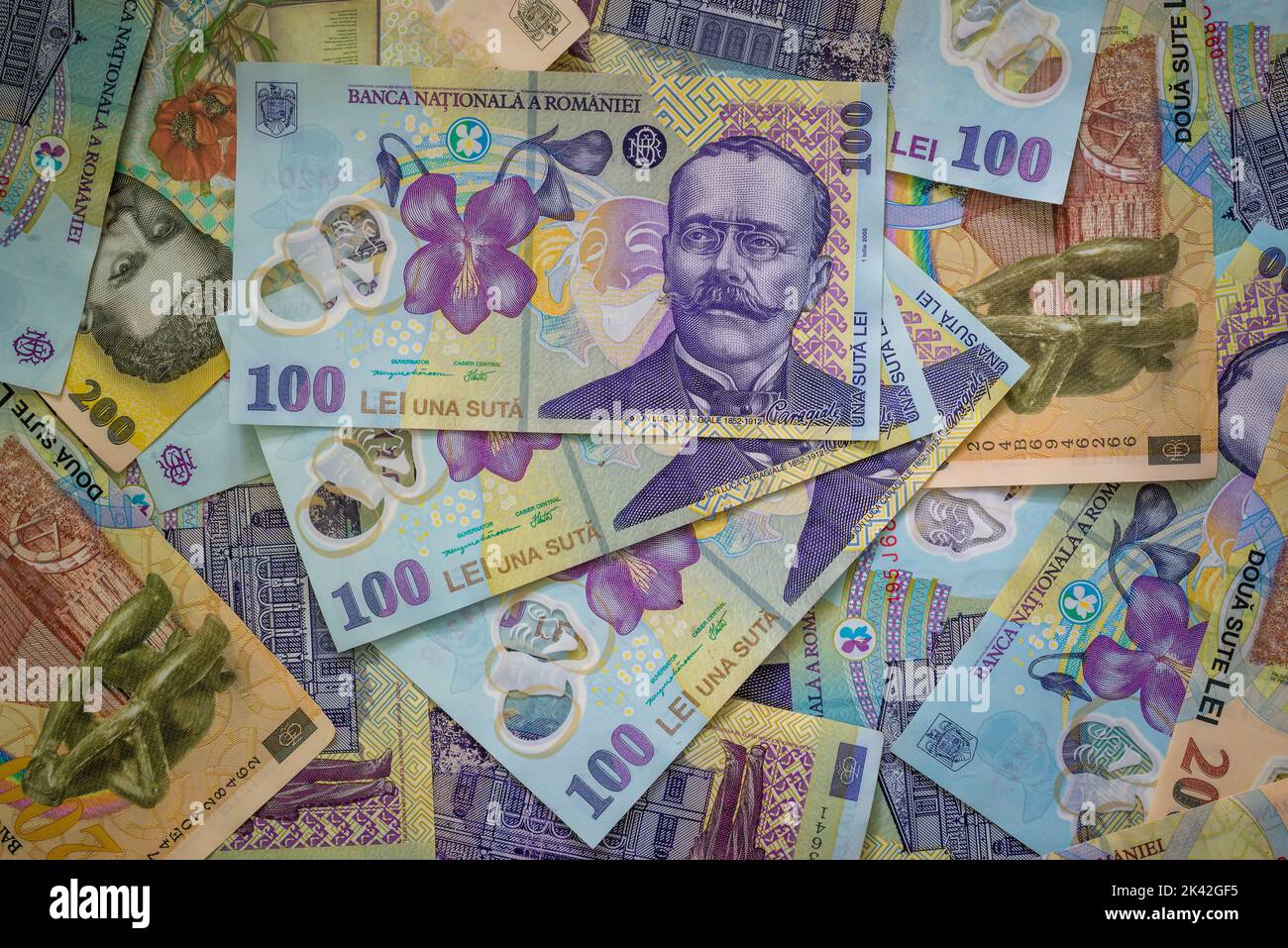 American cash, UK pound, Euro, ron lei romanian banknotes money dollar ...