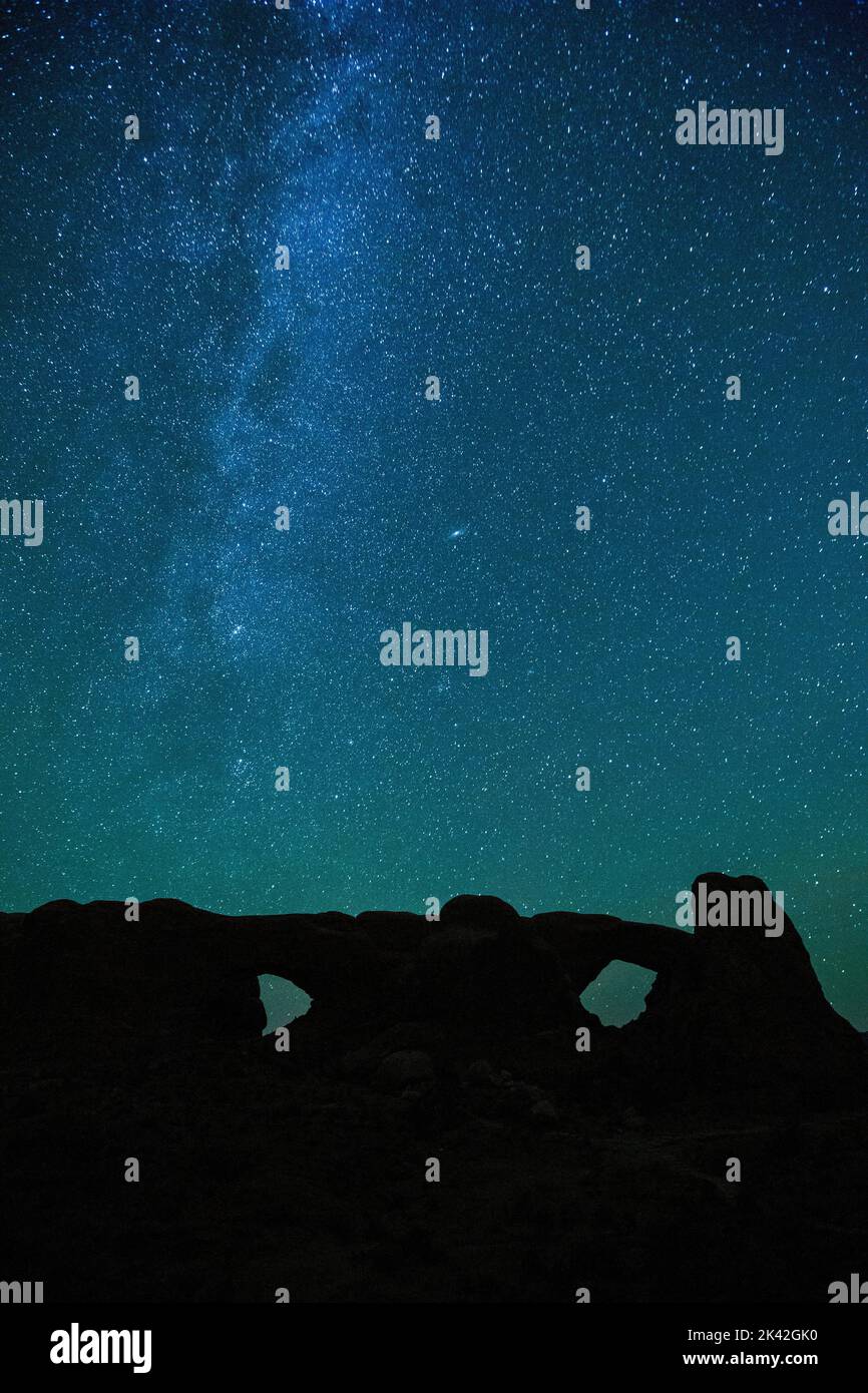 The North and South Windows silhouettes with stars at night in the ...