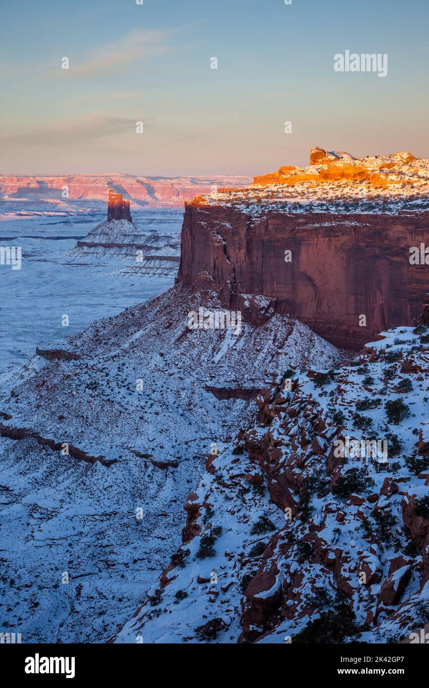 Winter view of Green River Basin, Candlestick Tower & Green River ...