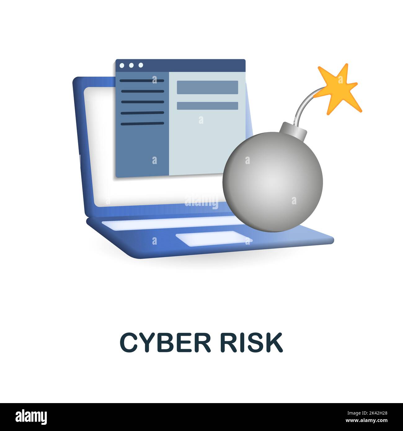 Cyber Risk icon. 3d illustration from cybercrime collection. Creative ...