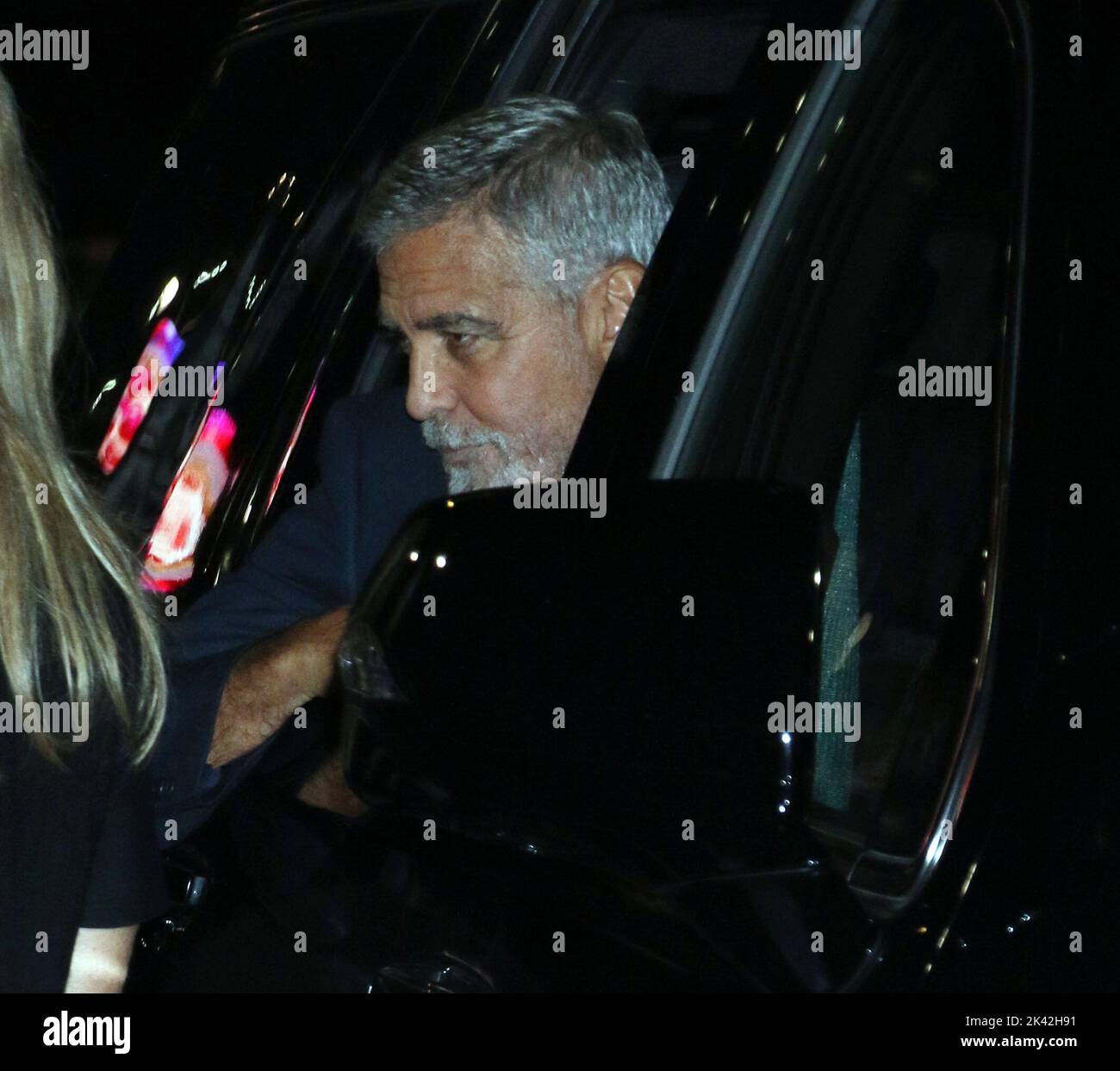 New York, NY, USA. 28th Sep, 2022. George Clooney exits The Late Show ...
