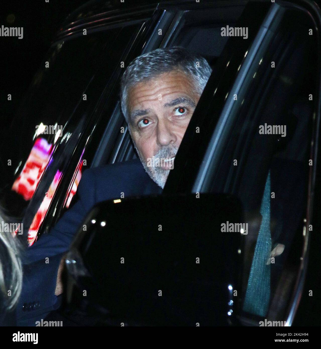 New York, NY, USA. 28th Sep, 2022. George Clooney exits The Late Show ...