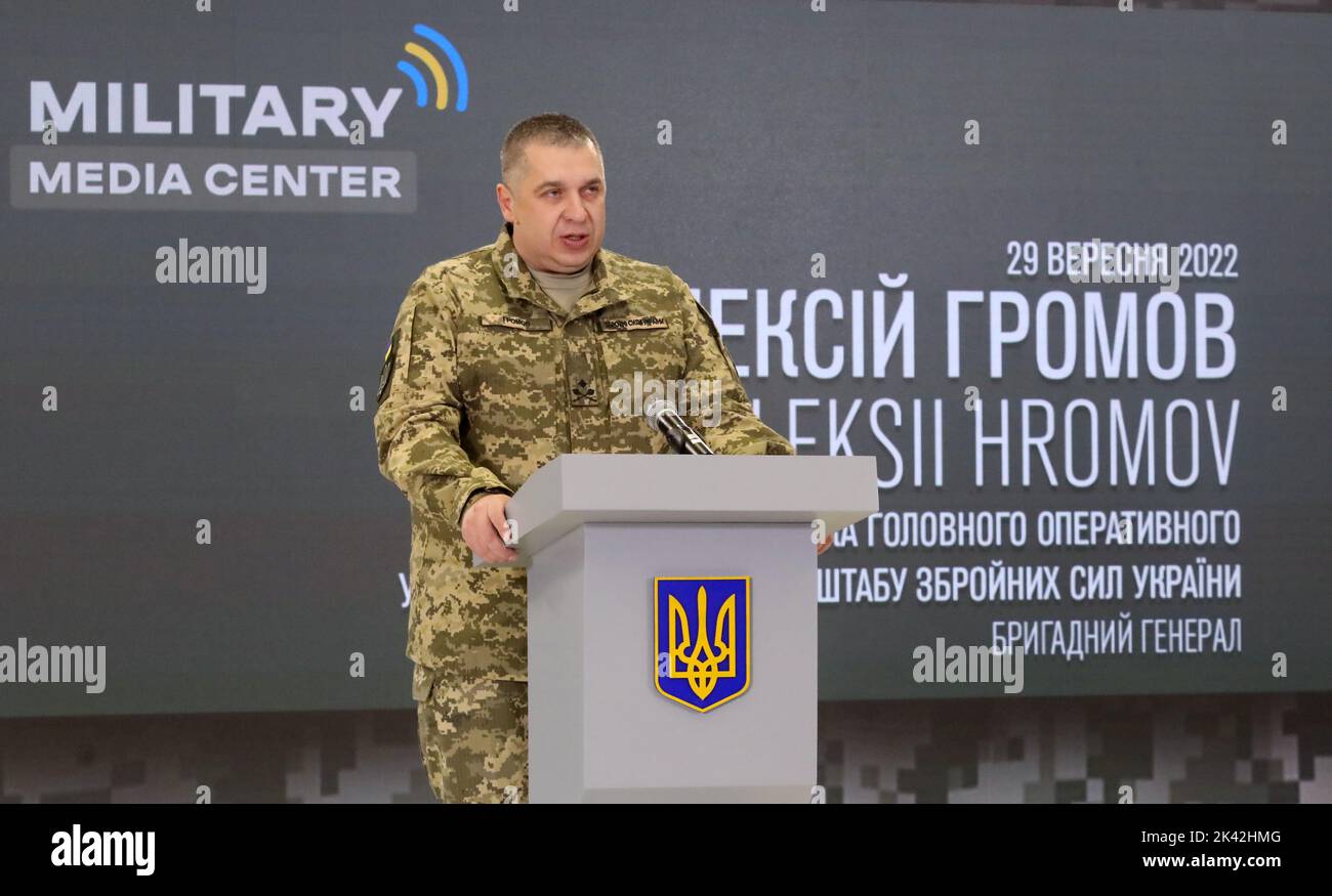 KYIV, UKRAINE - SEPTEMBER 29, 2022 - Deputy Head of the Main Operations ...