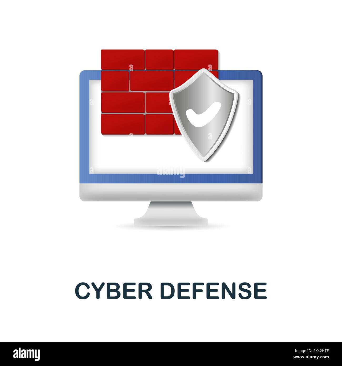 Cyber Defense icon. 3d illustration from cybercrime collection ...