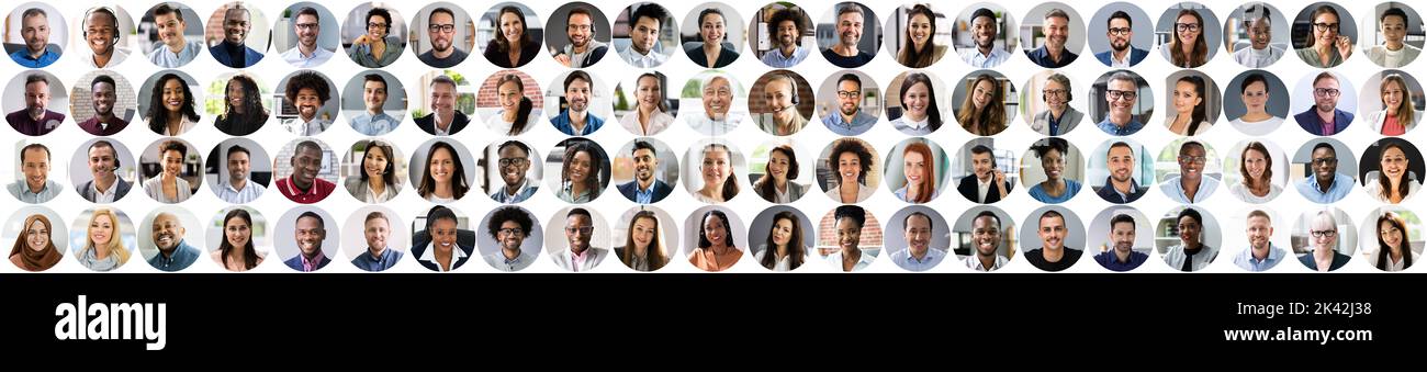 People Face Headshot Collage. Diverse Avatar Portraits Stock Photo - Alamy