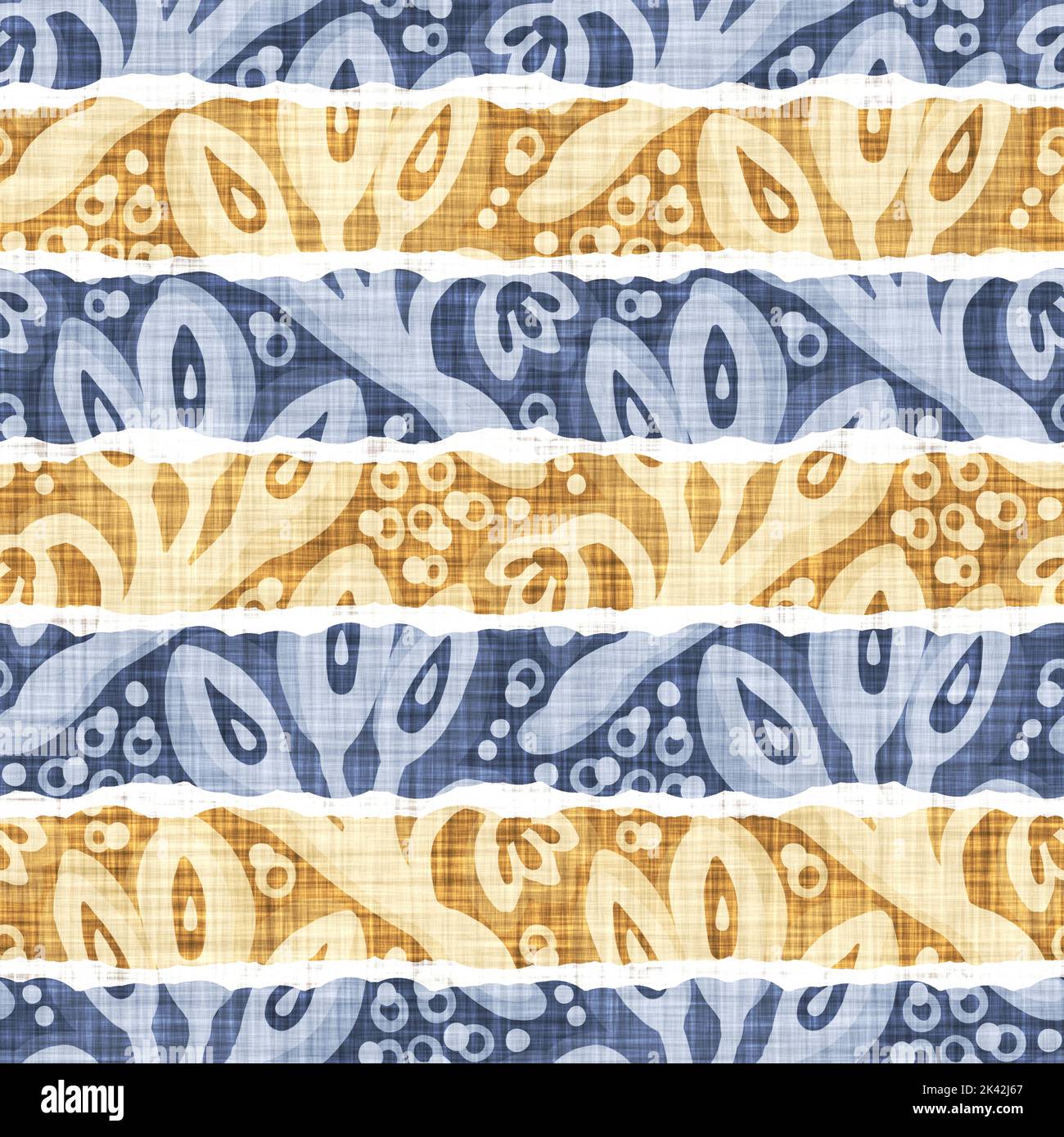 Seamless French country kitchen stripe fabric pattern print. Blue ...