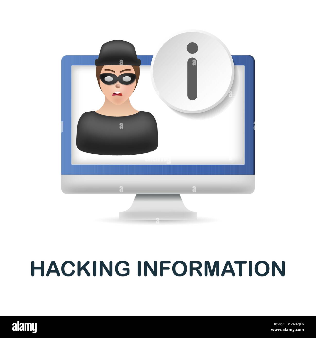 Hacking Information icon. 3d illustration from cybercrime collection ...