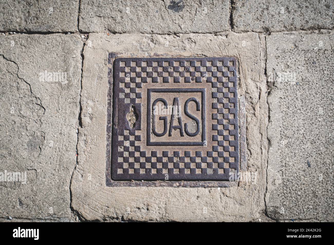 Gas manhole cover hi-res stock photography and images - Alamy