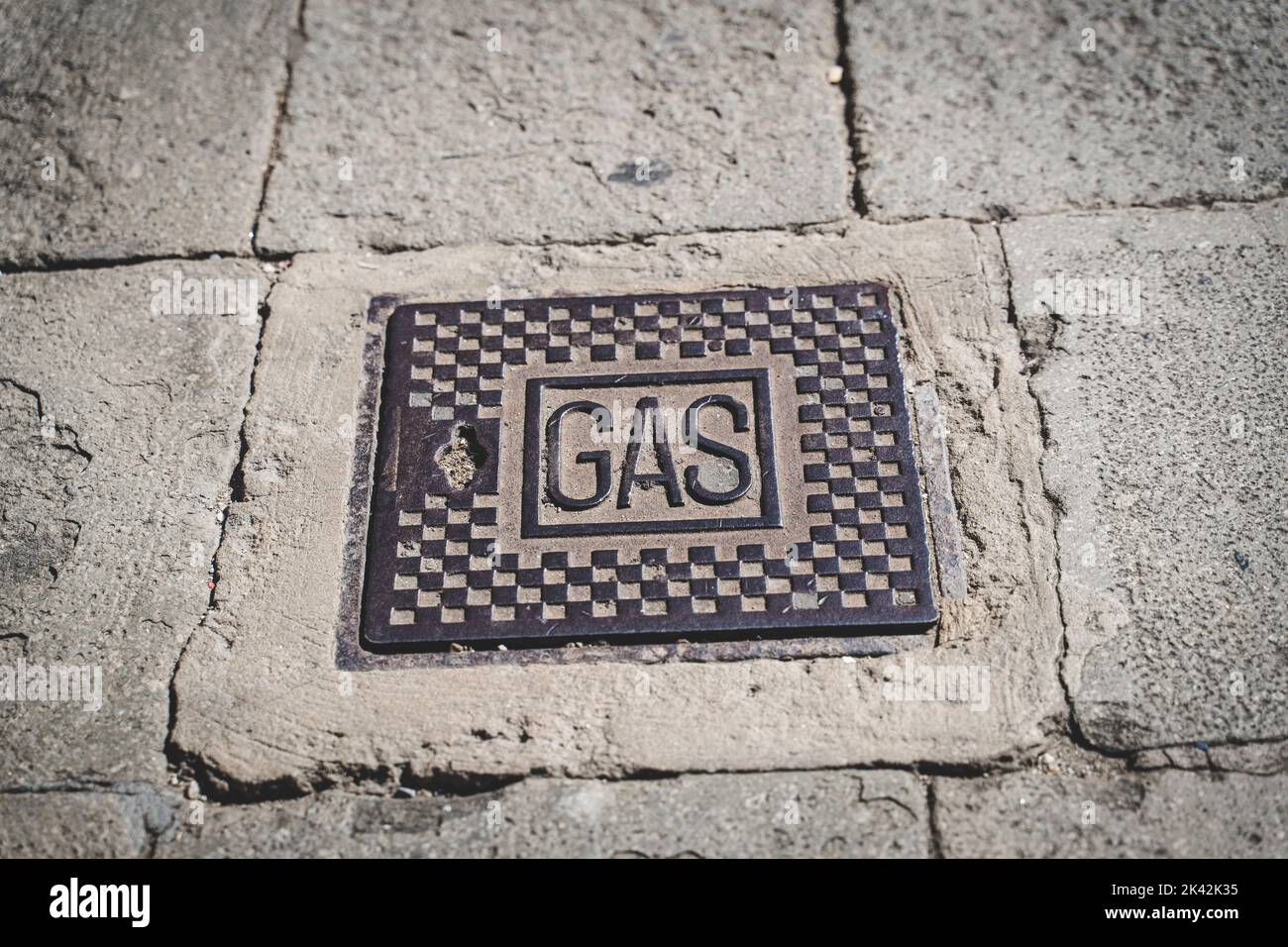 Gas manhole cover hi-res stock photography and images - Alamy