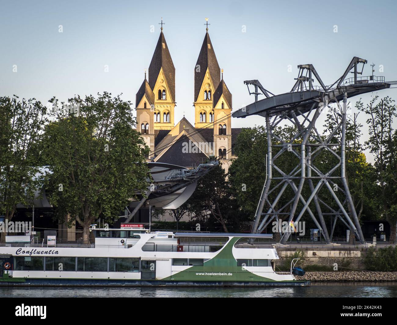Cale car and cathedral view, Koblenz, Germany Stock Photo - Alamy