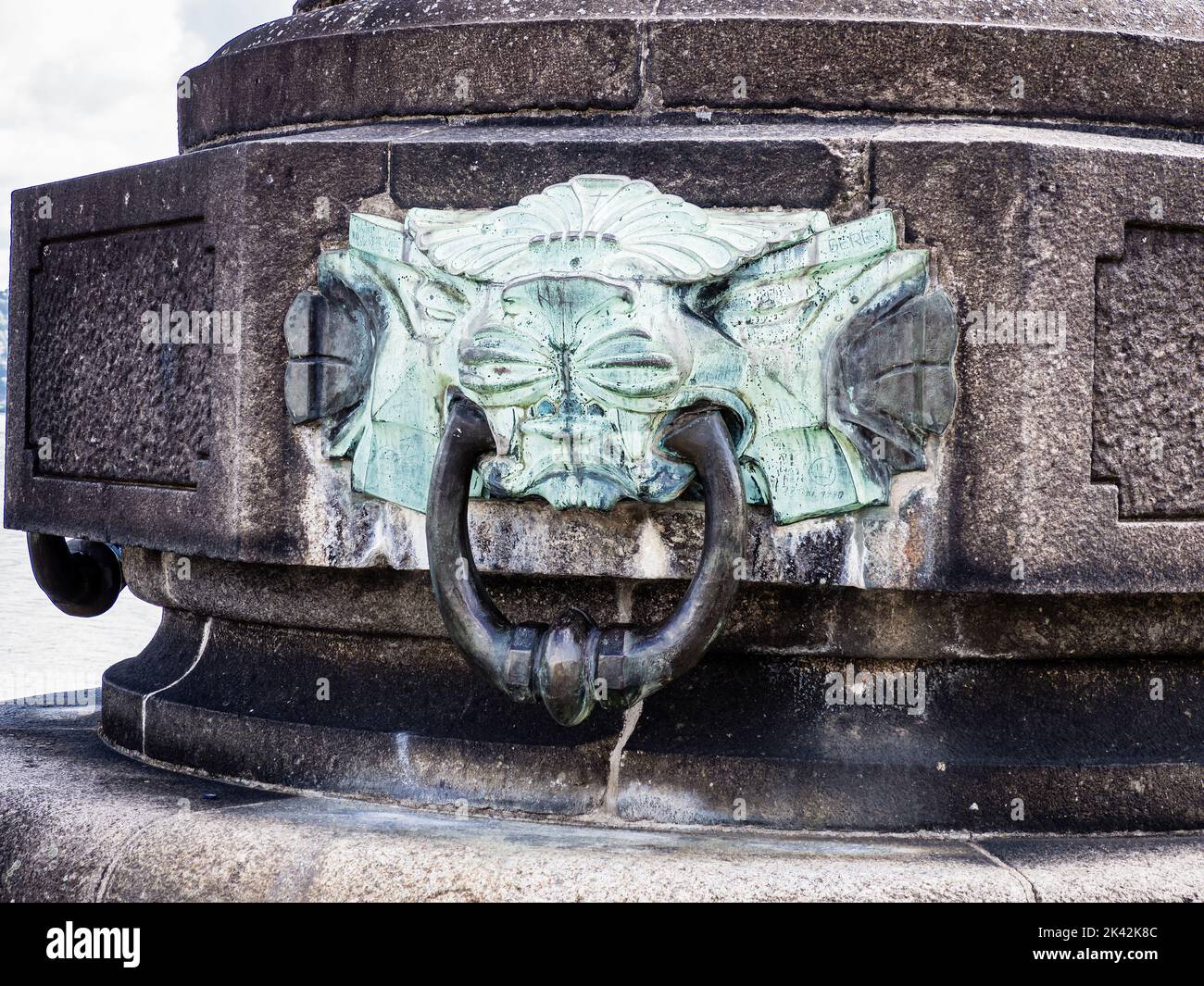 Gargoyle mooring posts, Koblenz, Germany Stock Photo - Alamy