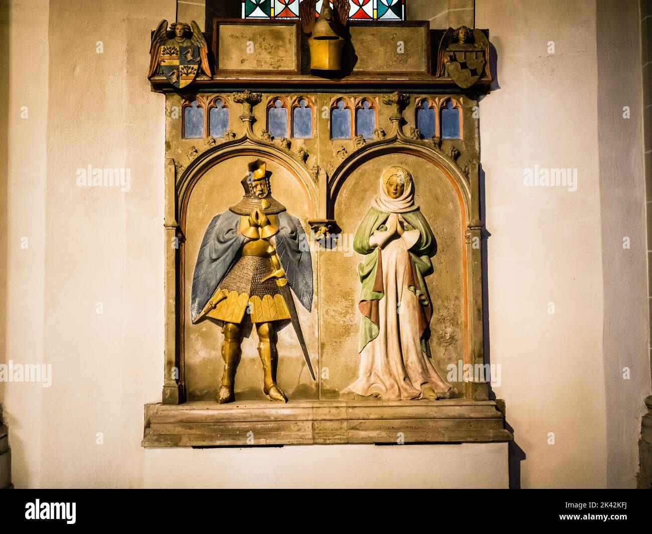 Interior statuary, Basilica of St. Castor, Koblenz, Germany Stock Photo ...