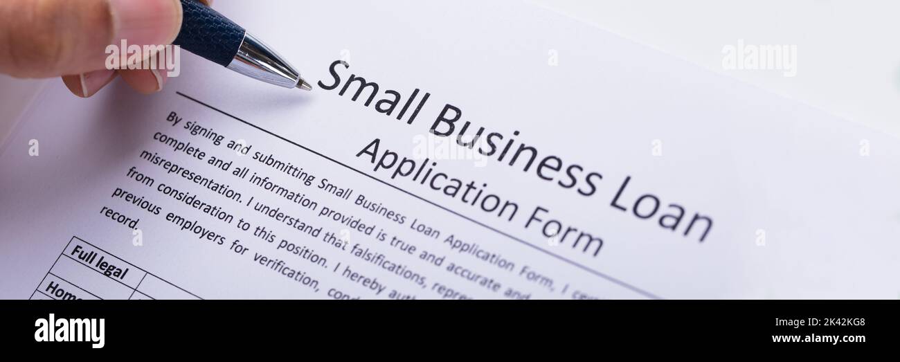 Small Business Loan Application Document. Apply For Credit Stock Photo ...