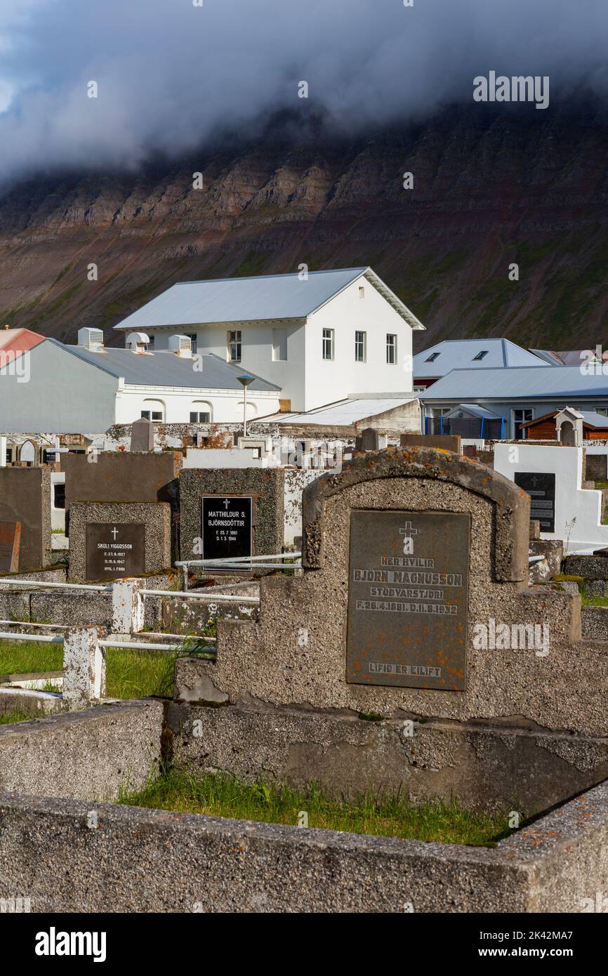 Town Church cemetery, Isafjordur, Iceland, Europe Stock Photo - Alamy