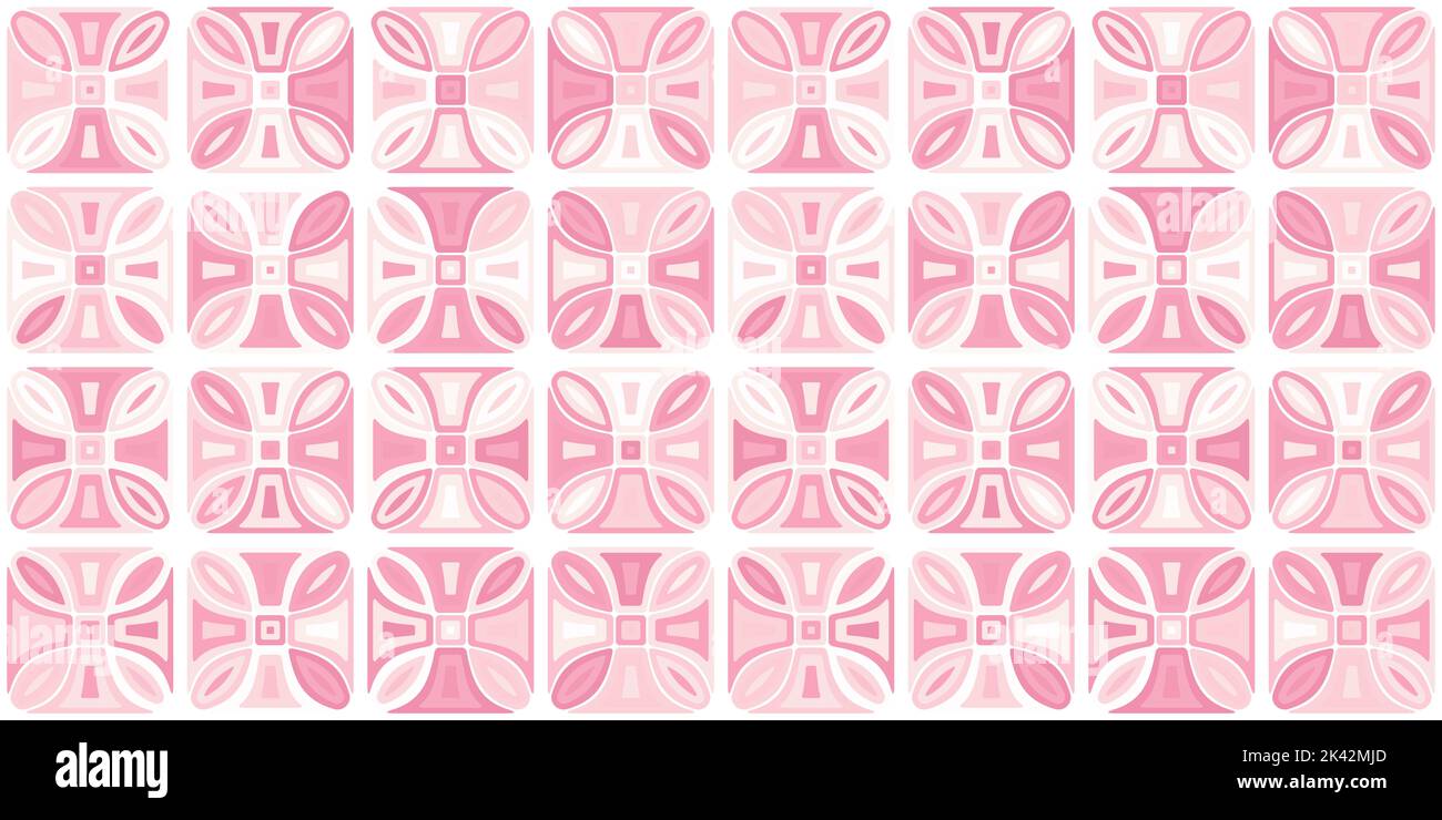 Seamless playful light pastel pink stained glass motif fabric pattern ...