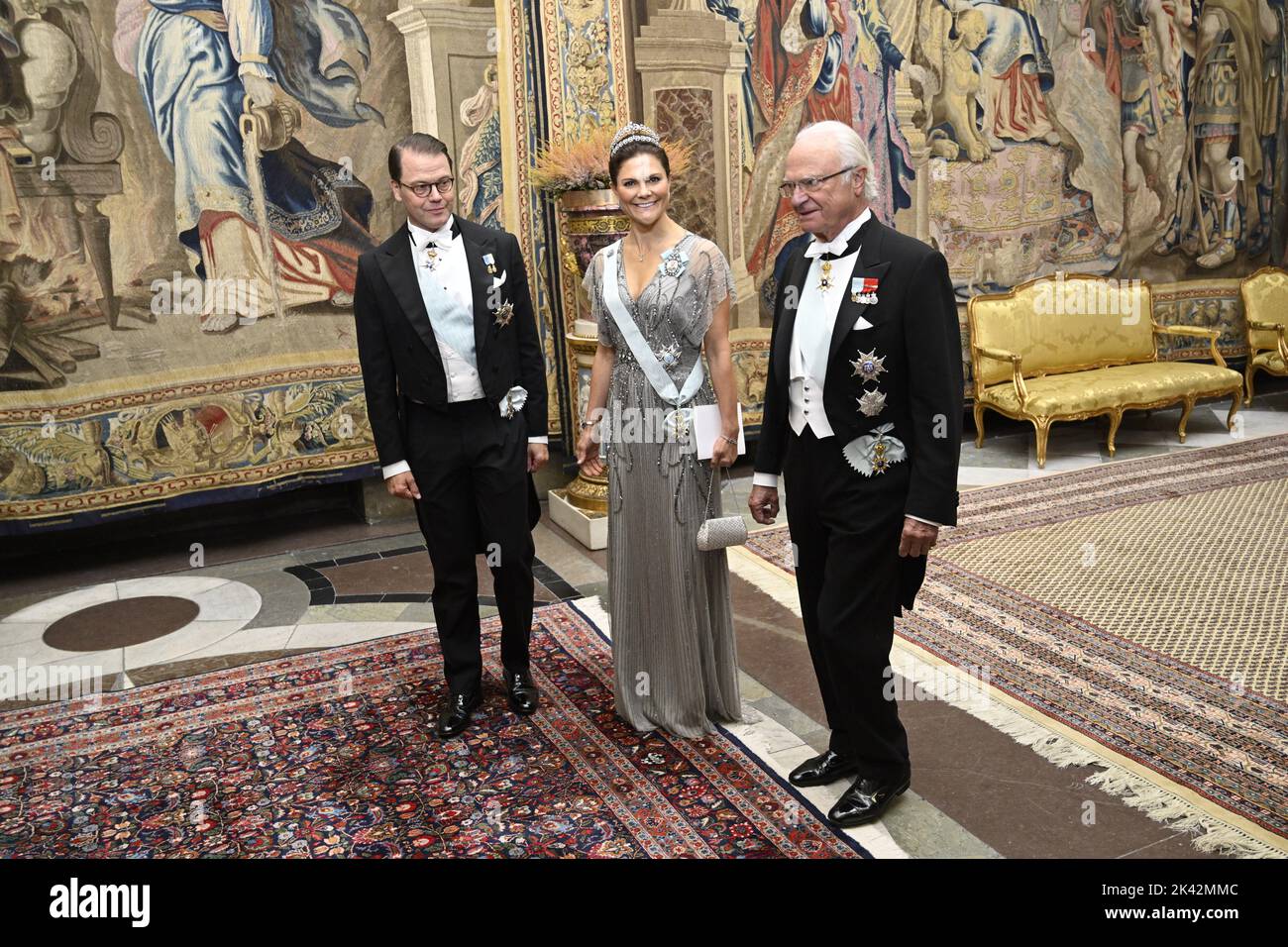 Prince Daniel, Crown Princess Victoria and King Carl Gustaf arrive at a ...