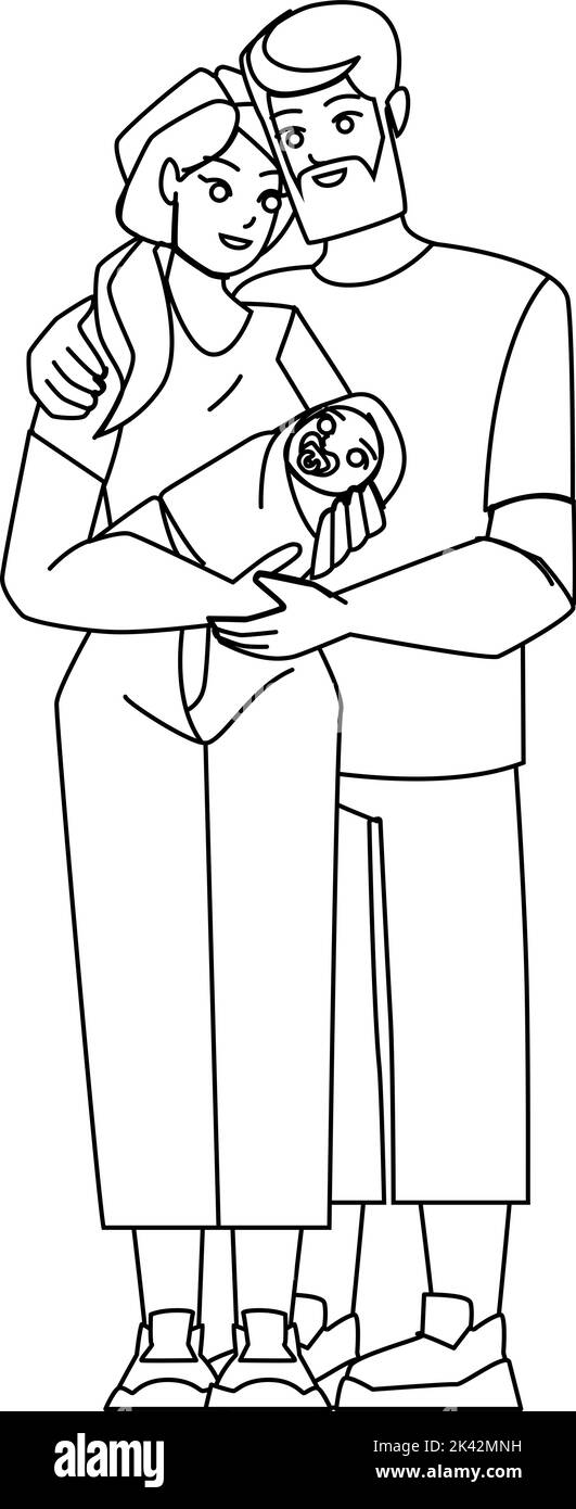 couple with baby vector Stock Vector Image & Art - Alamy