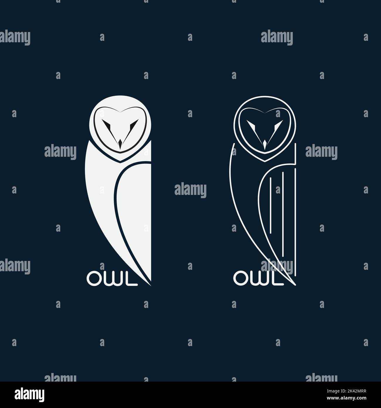 Vector of an owls design on blue background., Bird Icon., Wild Animals ...