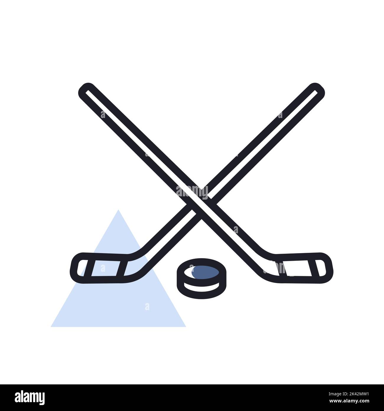 Ice Hockey Sticks and Puck vector isolated icon. Winter sign. Graph ...