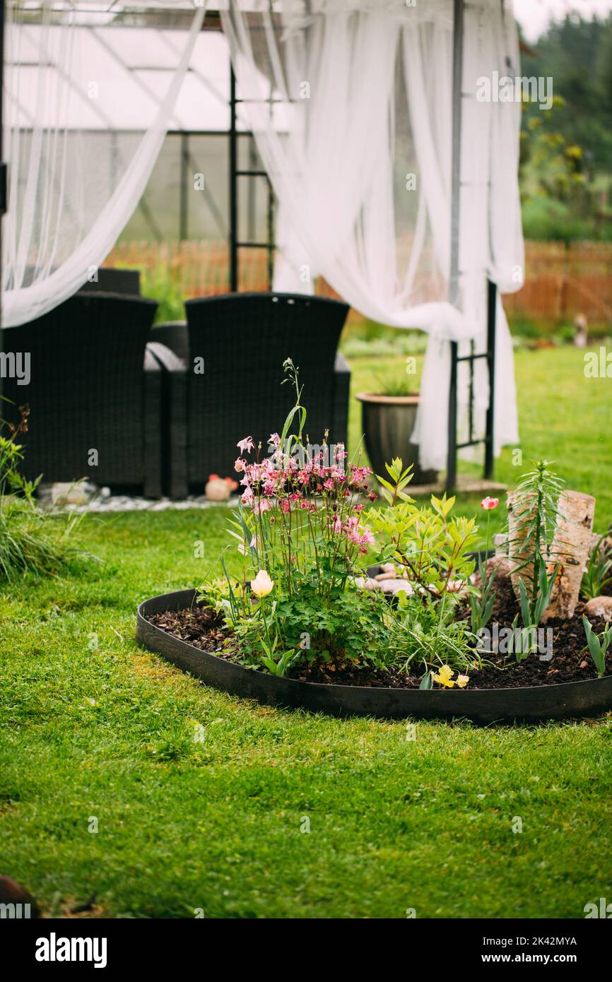 Outdoor gazebo canopy tent lounge set relax zone in my swedish garden ...