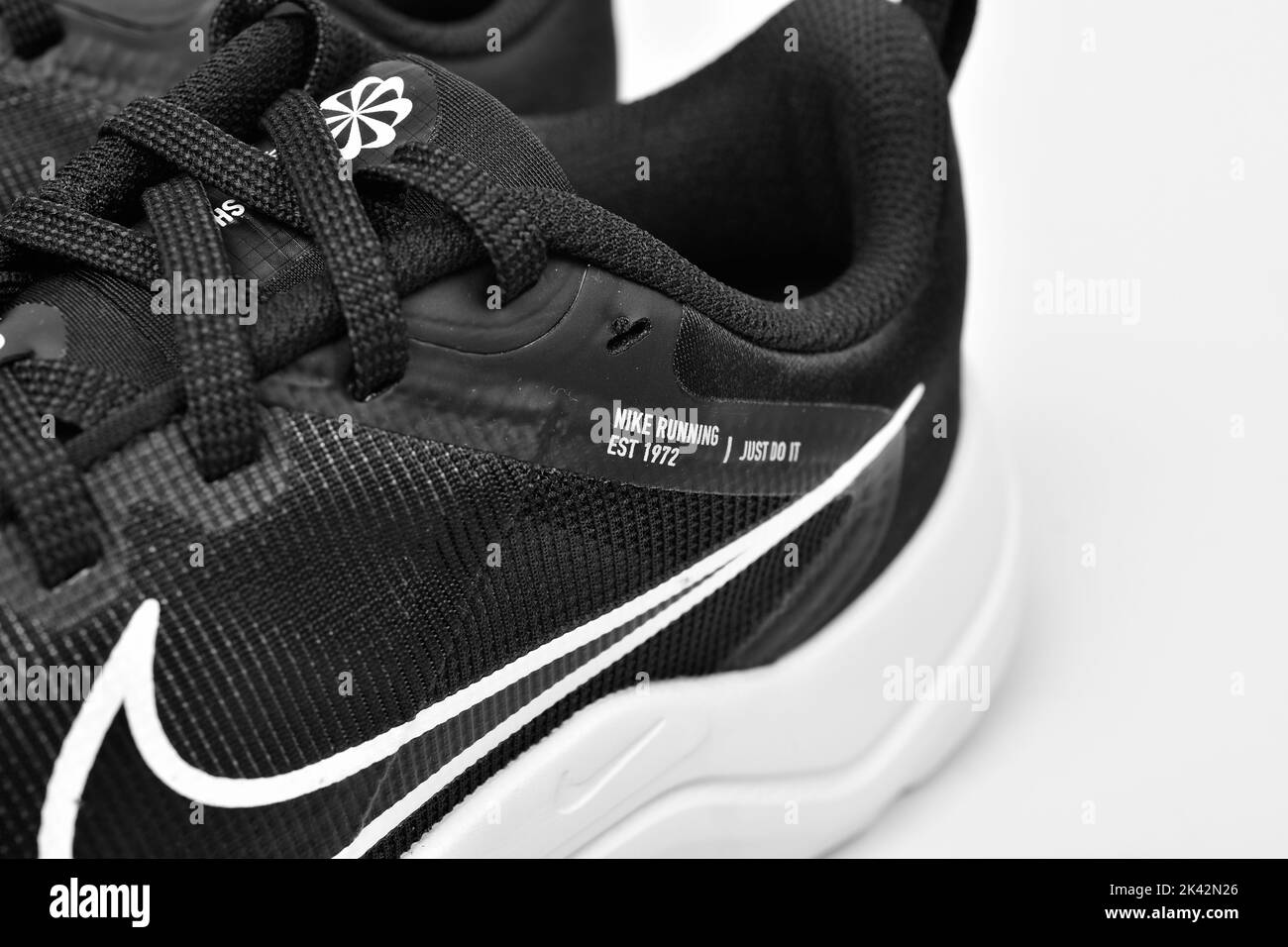 New Delhi, India - 29 September 2022 : Close up of Nike branding on ...