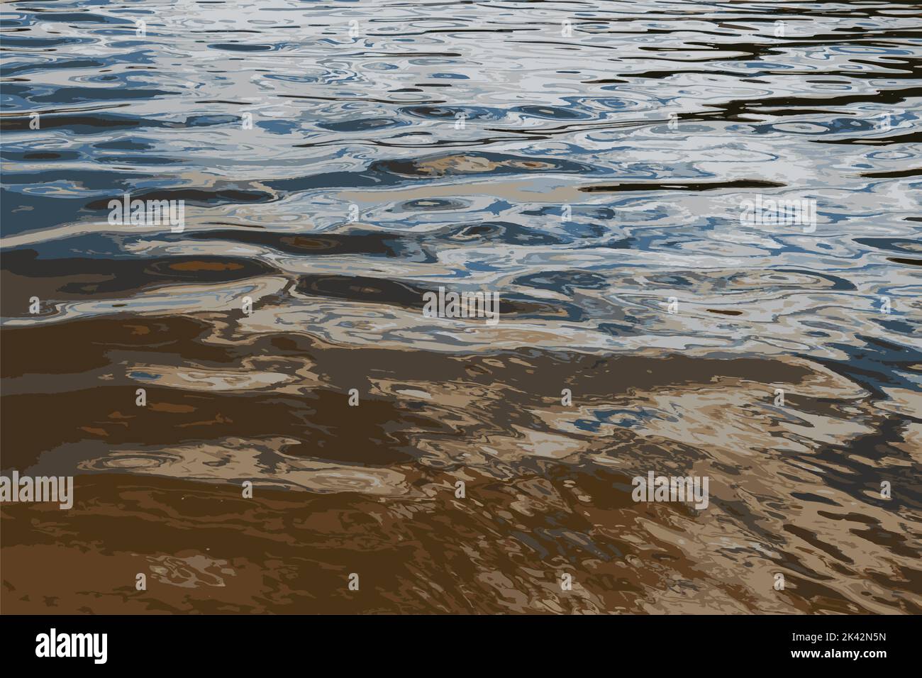 Vector illustration of water ripple texture background. Wavy water ...