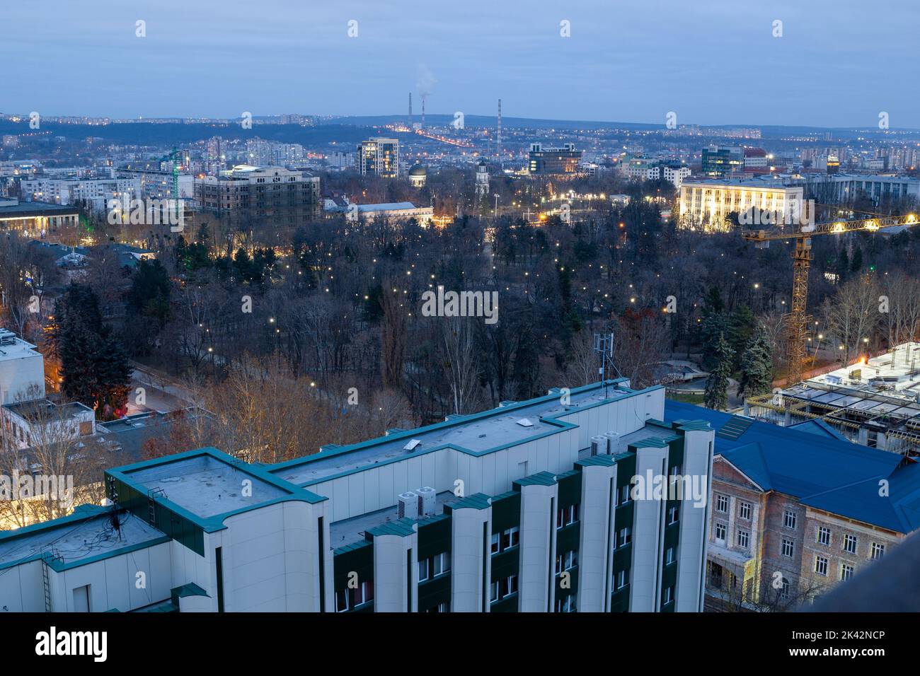 Stefan cel Mare park from above, with Ciocana district in background ...