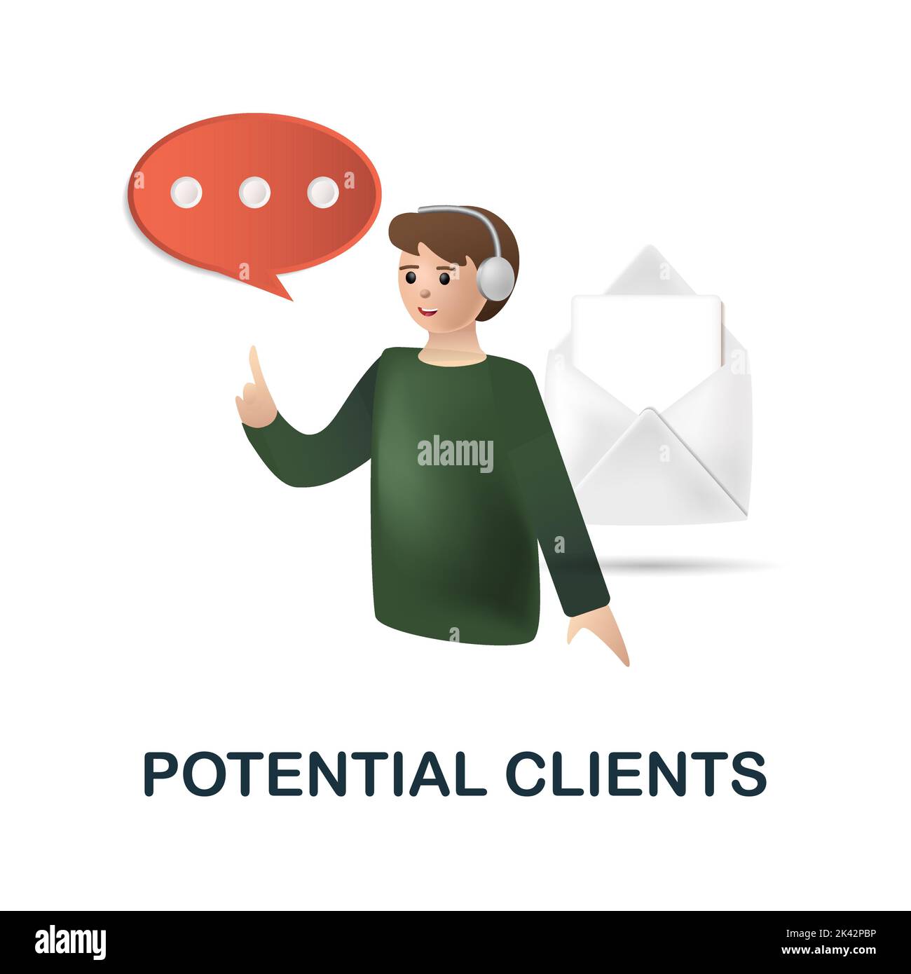 Potential Clients icon. 3d illustration from data science collection ...