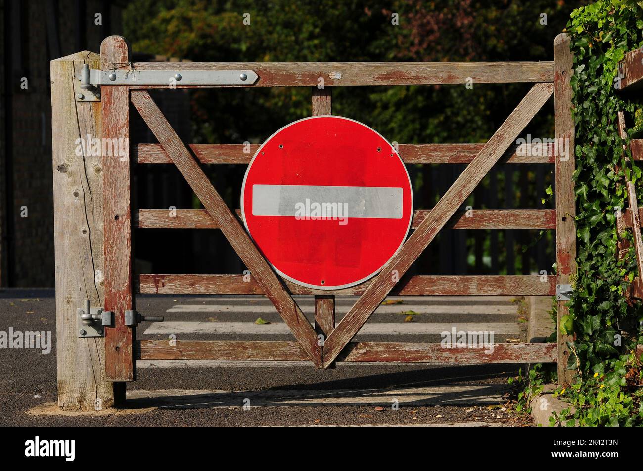 No entry sign on school gate Stock Photo - Alamy