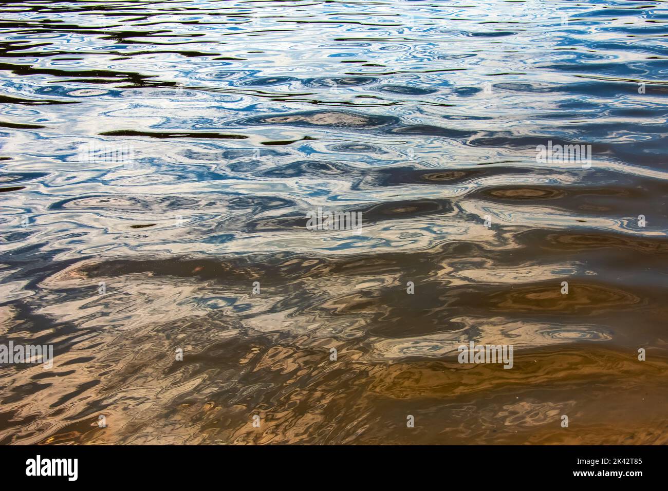 Water ripple texture background. Wavy water surface during sunset ...