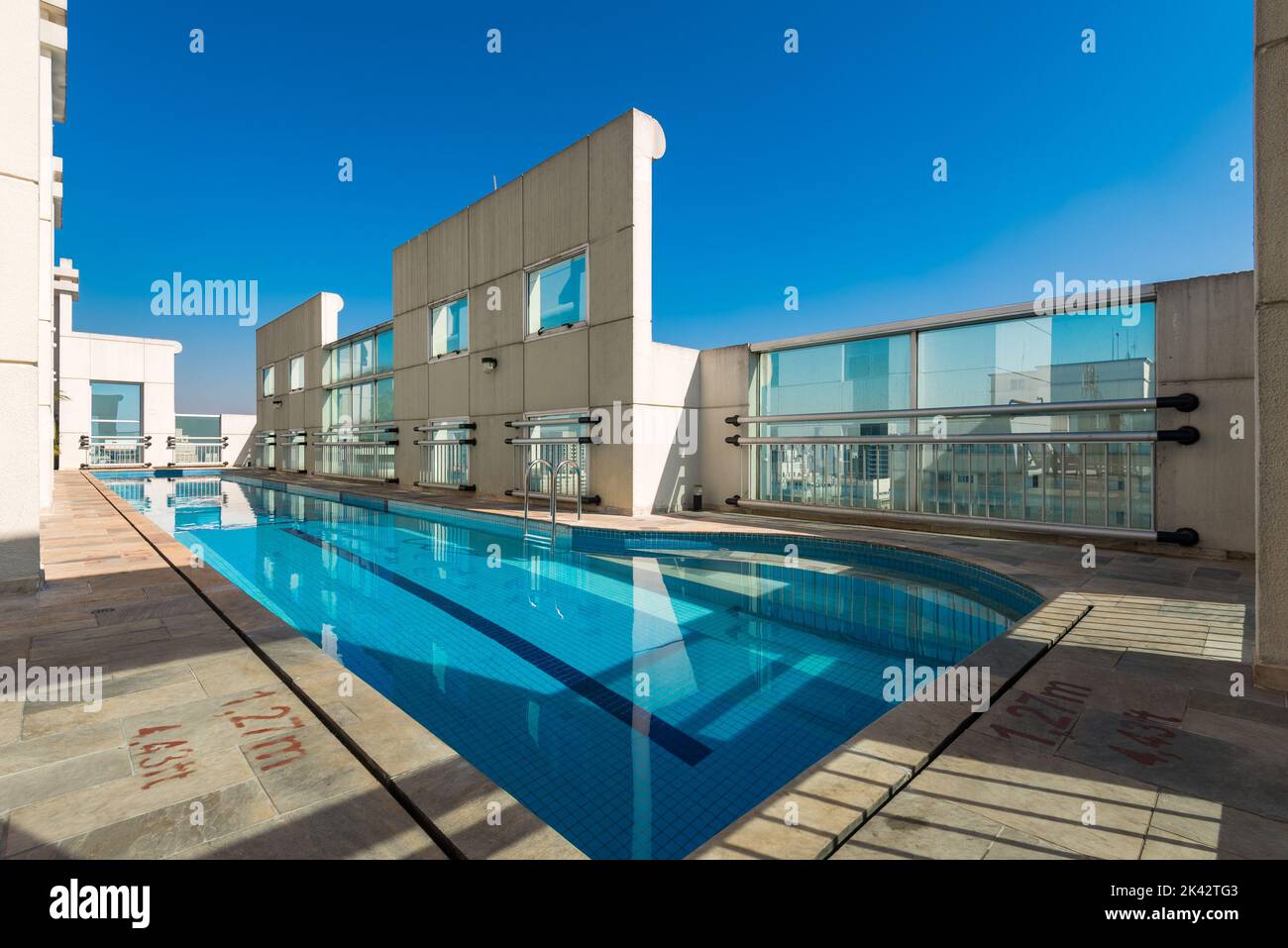 Swimming Pool on the Terrace of a Building in Sao Paulo City Stock ...