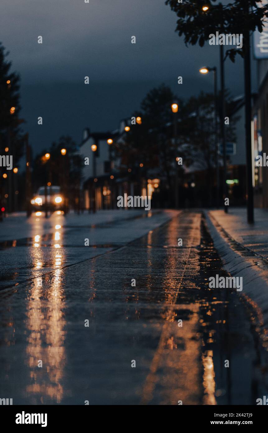 Beautiful Picture of a city on evening while rain is pouring down ...