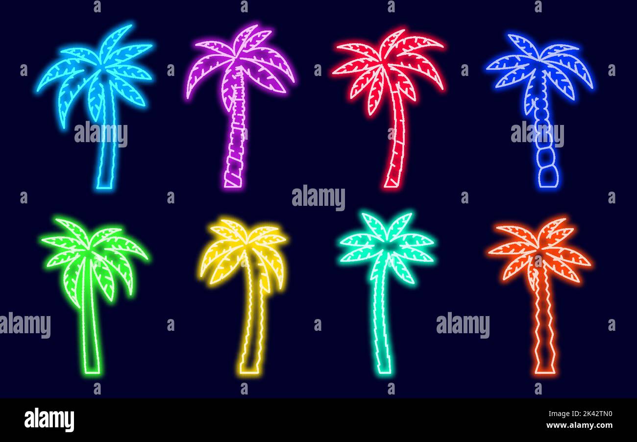Fluorescent palm tree Stock Vector Images - Alamy