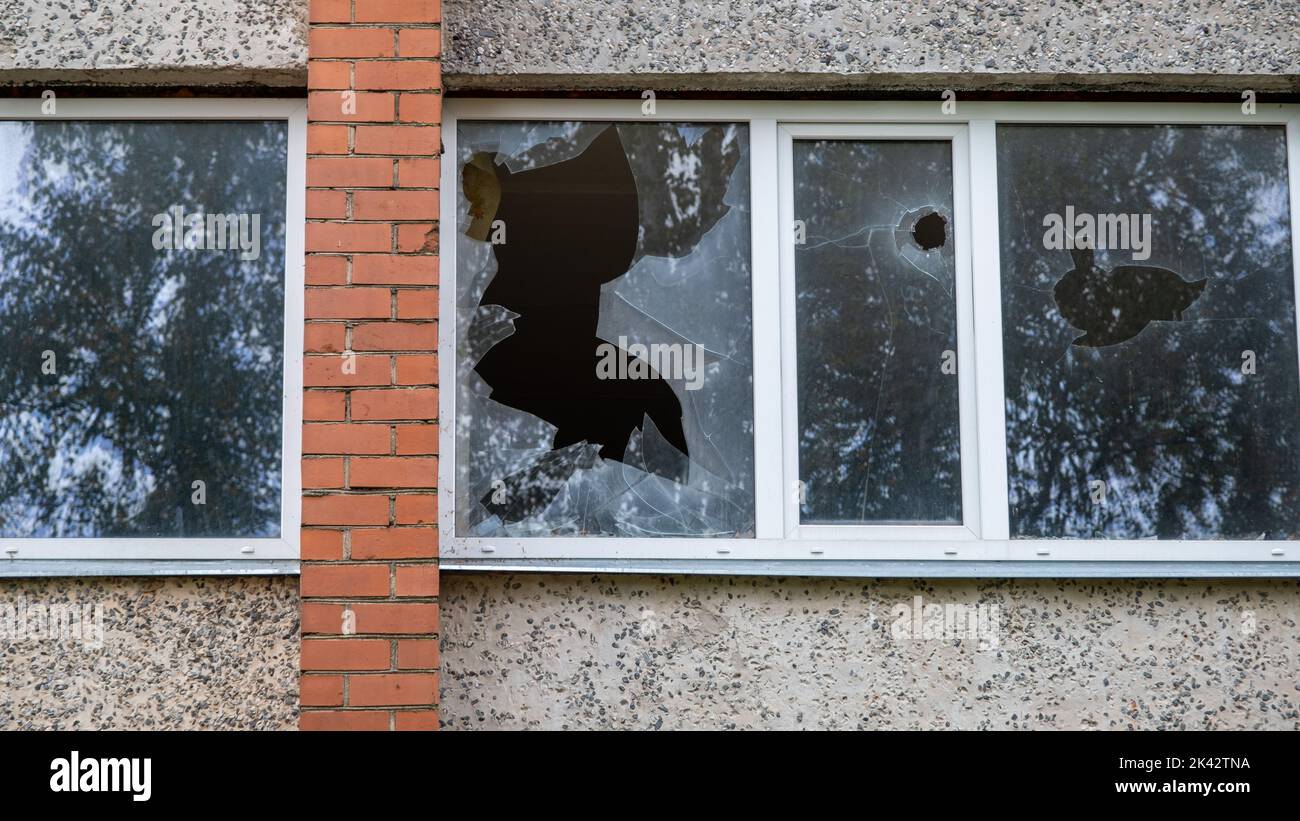 Broken glass in an abandoned house, abstract background Stock Photo - Alamy