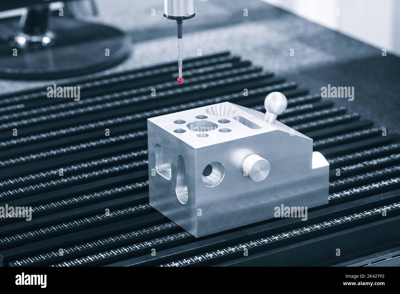 Quality control on milling CNC machine, coordinate measuring machine ...