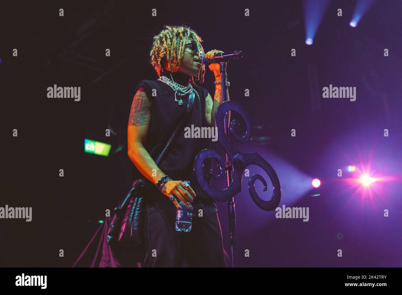 American rapper and singer Iann Dior performs live at Mediolanum Forum ...