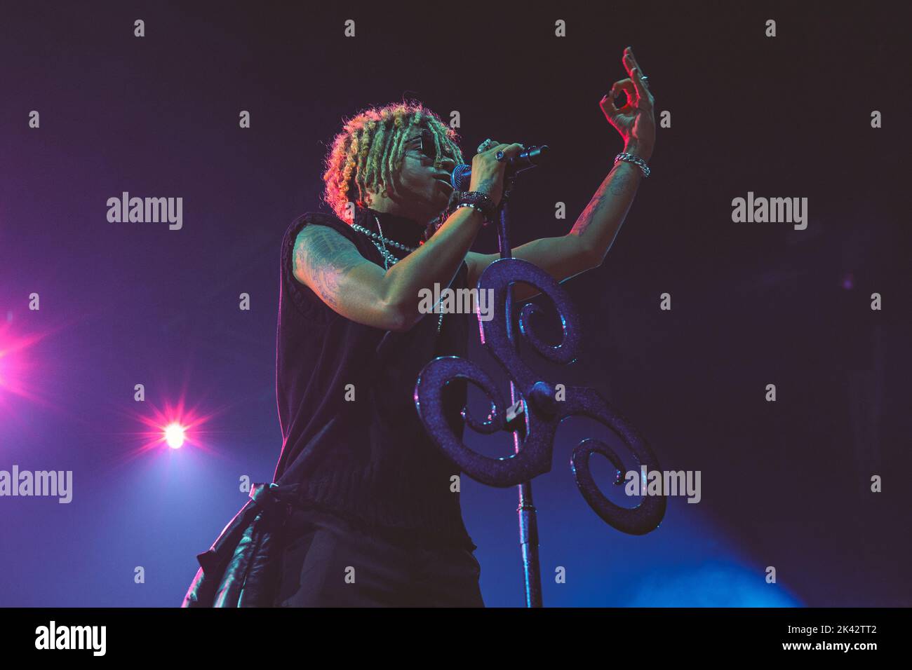 American rapper and singer Iann Dior performs live at Mediolanum Forum ...
