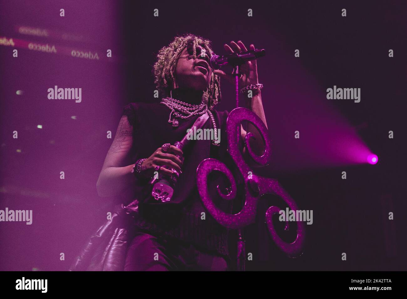 American rapper and singer Iann Dior performs live at Mediolanum Forum ...