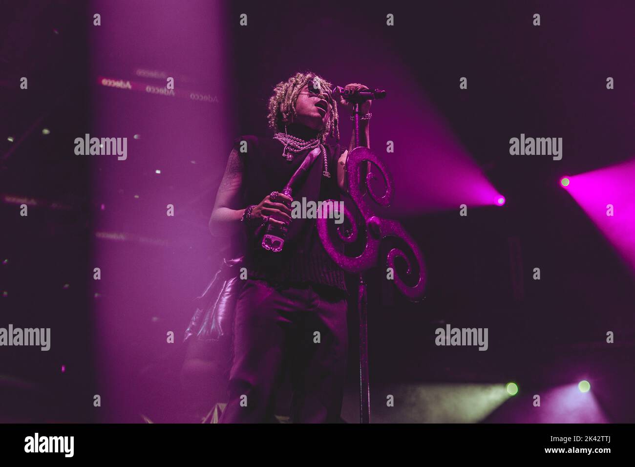 American rapper and singer Iann Dior performs live at Mediolanum Forum ...