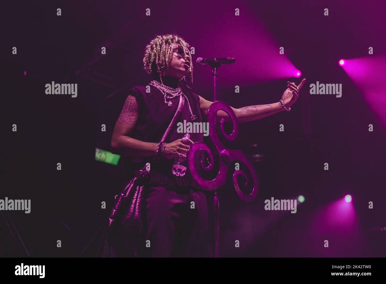 American rapper and singer Iann Dior performs live at Mediolanum Forum ...