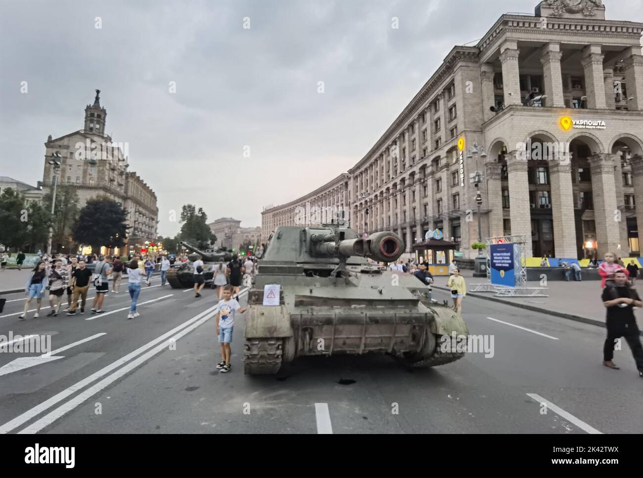 Exhibition of destroyed Russian military equipment on Independence ...