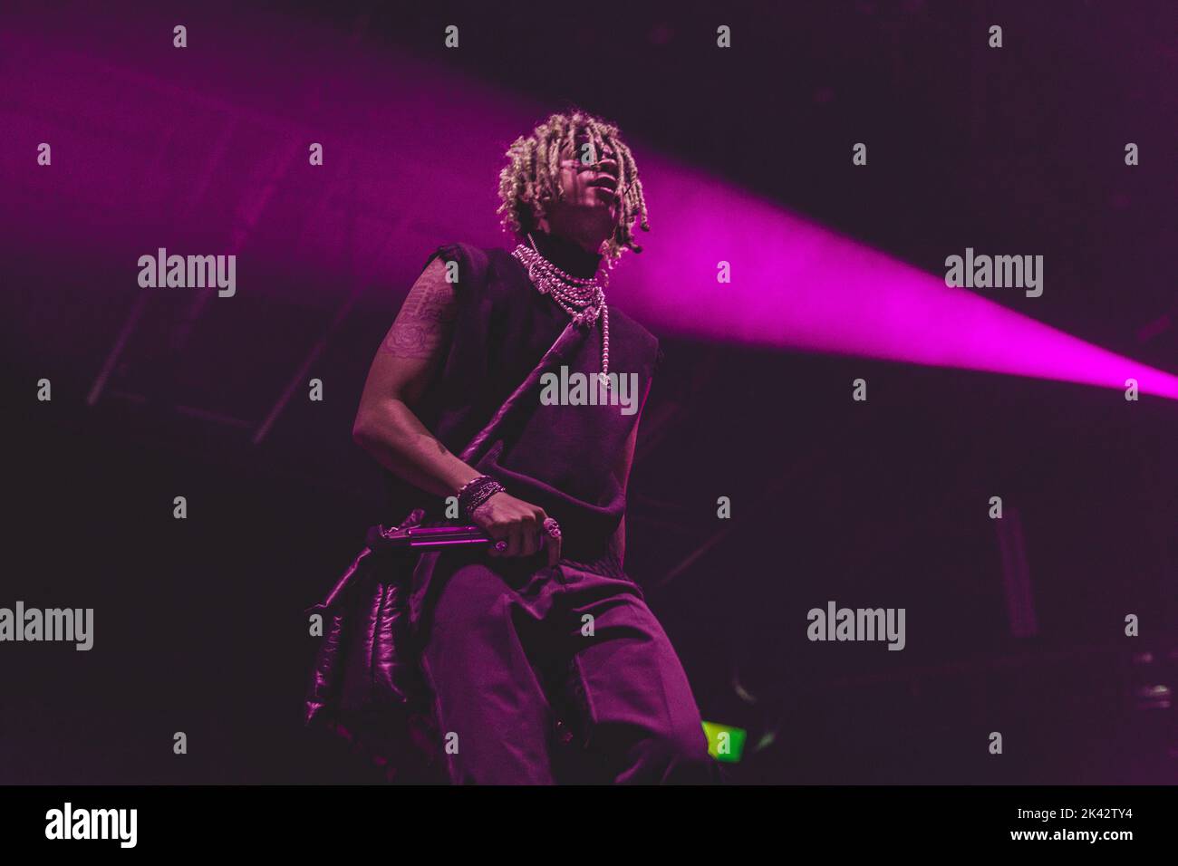 American rapper and singer Iann Dior performs live at Mediolanum Forum ...